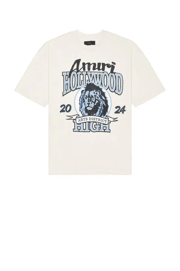 Amiri High Lion Skater Tee In Ivory