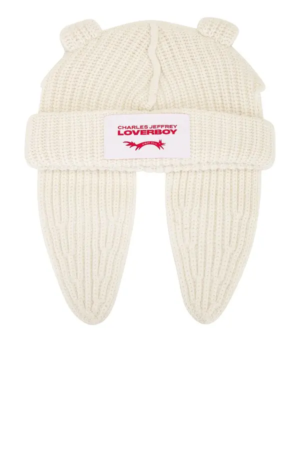 CHARLES JEFFREY LOVERBOY Chunky Rabbit Beanie - Ecru