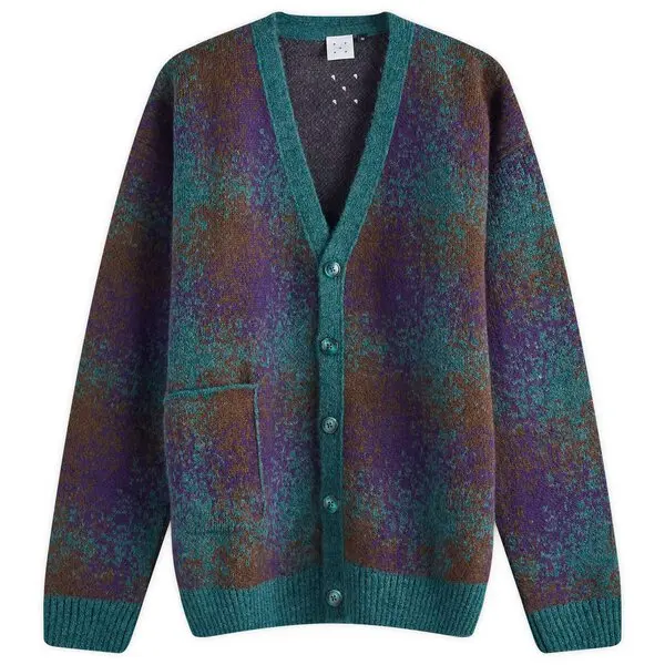 POP TRADING COMPANY Cardigan With Blurred Check Design
