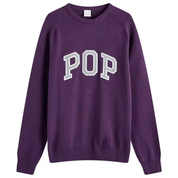 POP TRADING COMPANY Arch Logo Crew Knit - Mysterioso