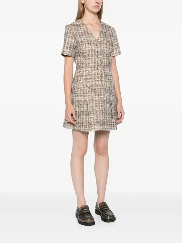 Maje Tweed Mini Dress In Brown - 40% Off | Editorialist