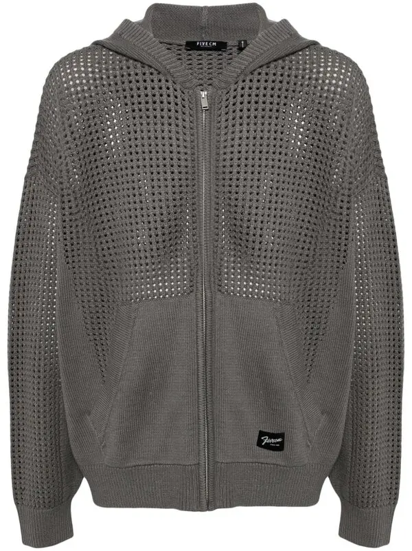 FIVE CM Open-knit Hooded Cardigan