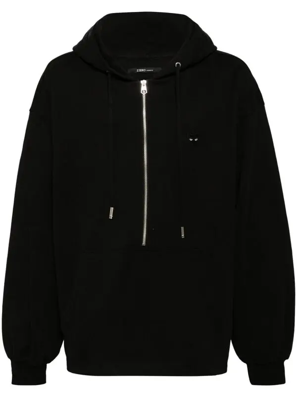 SONGZIO Memorabilia Half Zip Up Hood Jacket - Black