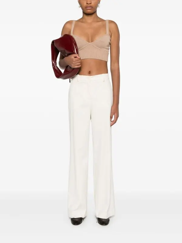 P.a.r.o.s.h Loos Crop Top - Neutrals
