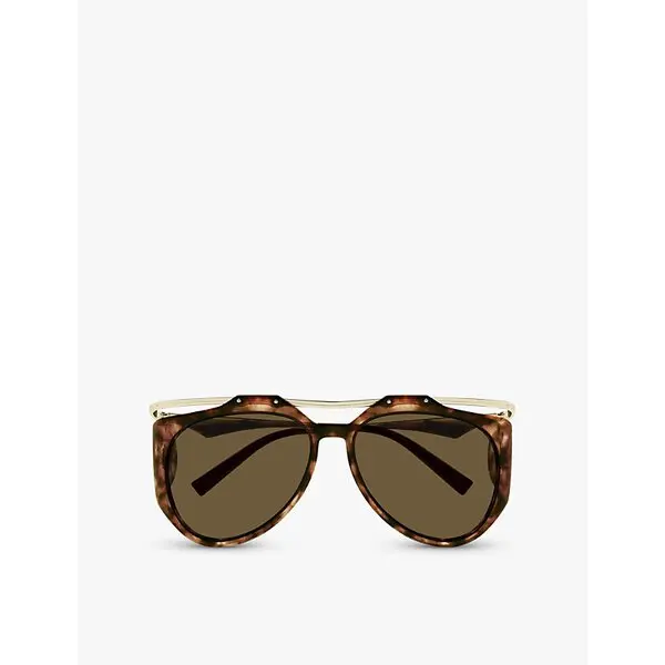 Saint Laurent Amelia Pilot-frame Metal Sunglasses