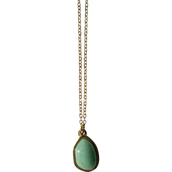 SEREE Puzzle Pebble Jade Stone Pendant Necklace