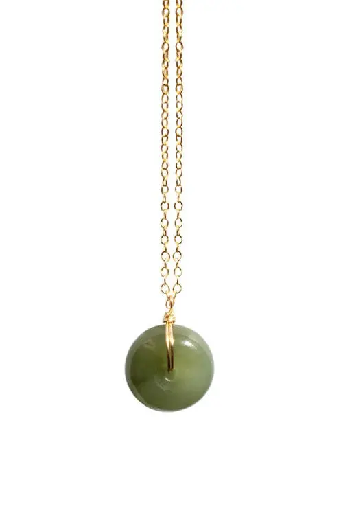 SEREE Coin Jade Pendant Necklace