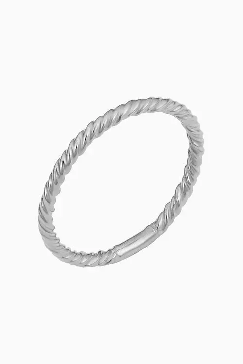 ORADINA 14k Stackable Dawn Ring - White Gold