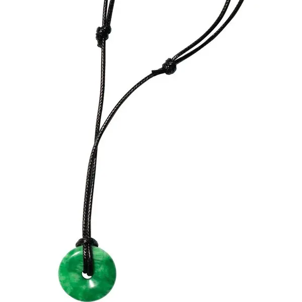 SEREE Medallion Jade Cord Necklace
