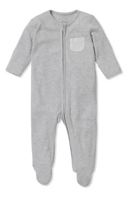 MORI Clever Zip Footie - Gray Marl