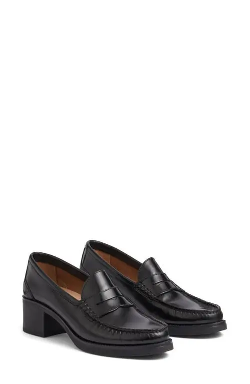 LK BENNETT Manon Leather Penny Loafer - Black