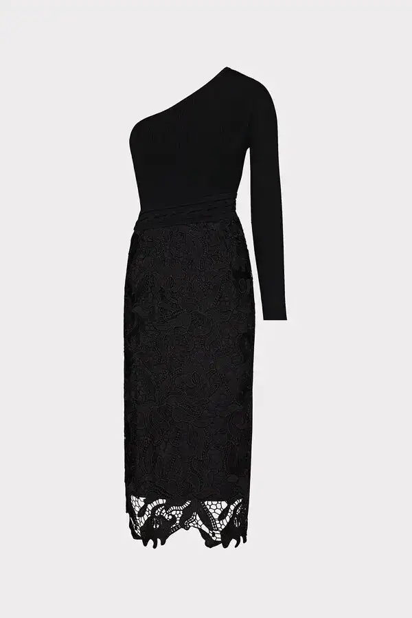 milly knit lace dress Mena Knit Midi Dress in Ecru