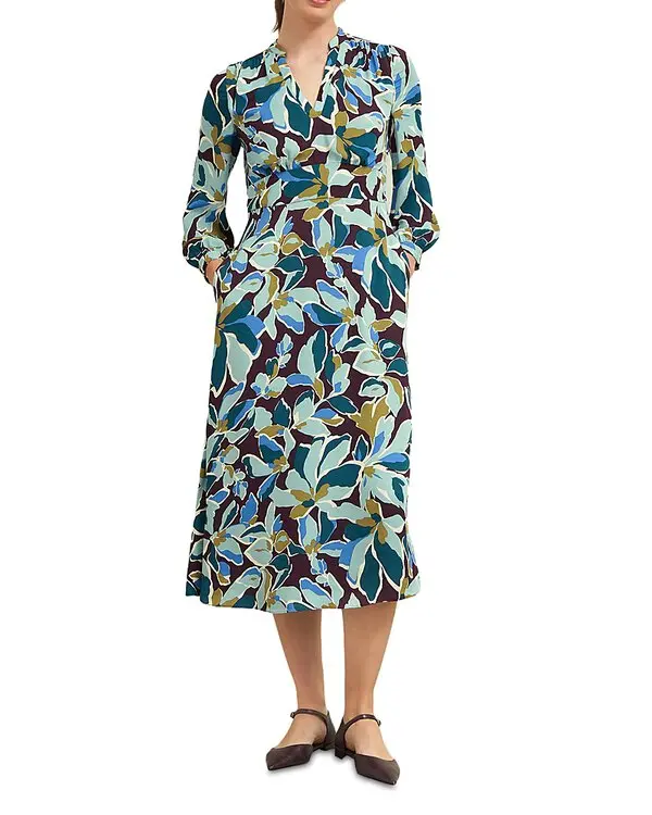 HOBBS LONDON Lea Printed Midi Dress