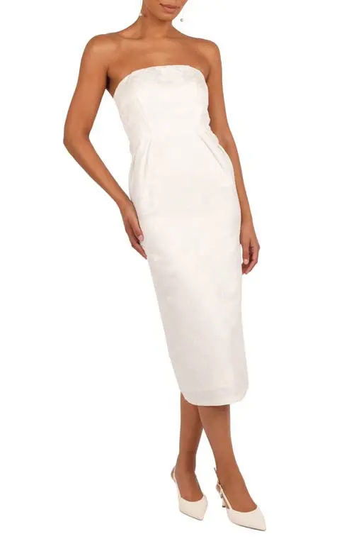 PETAL & PUP Avah Strapless Midi Dress
