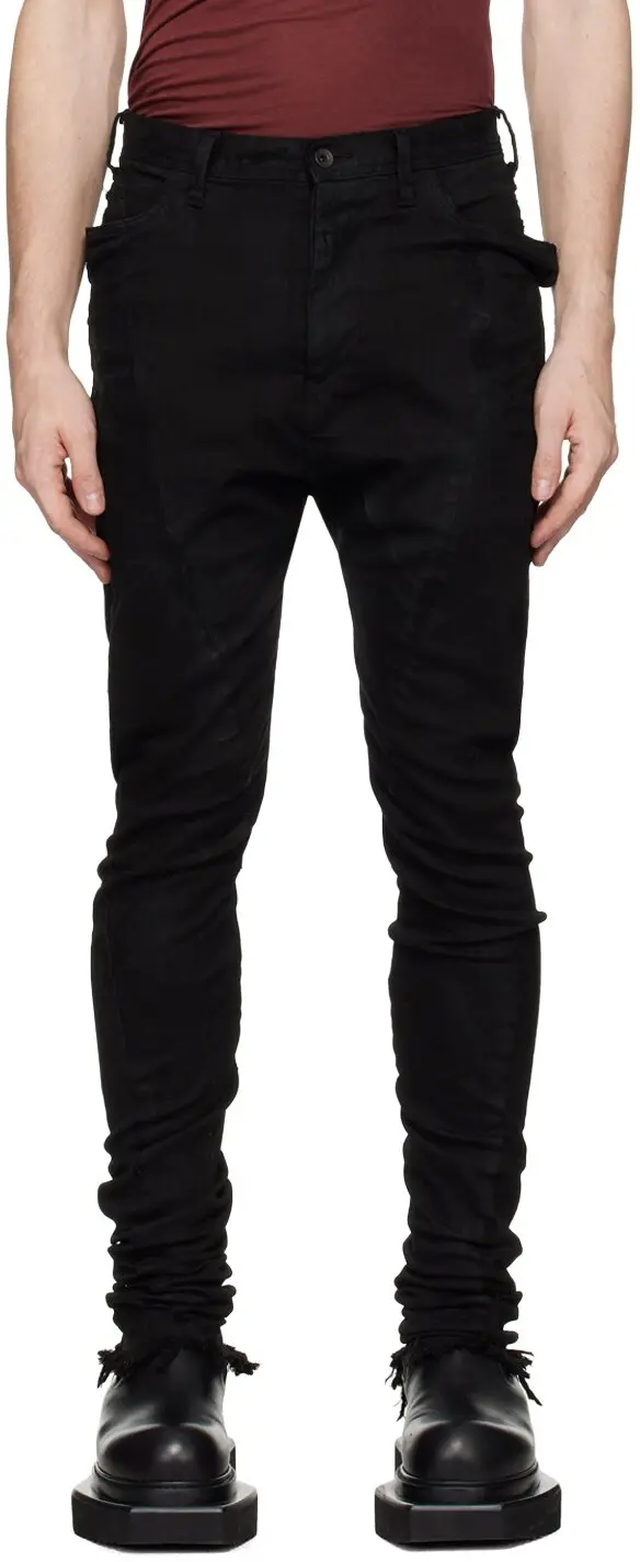 パンツ julius degraded punk jeans Julius Degraded Punk Slim Jeans In Black - 60% Off