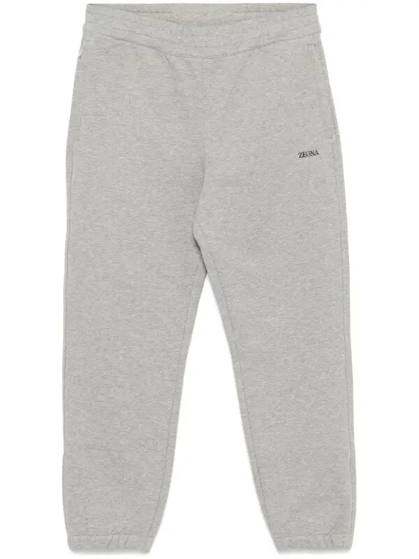 Zegna Rubberised-logo Track Pants - Grey