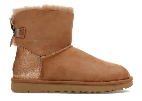 UGG Mini Bailey Bow Ankle Boots - Chestnut