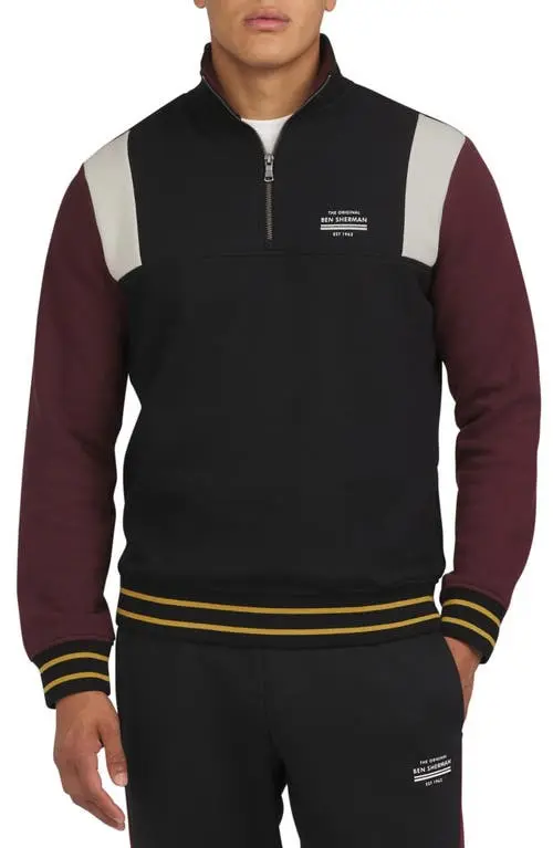 Ben Sherman Colorblock Quarter Zip Pullover