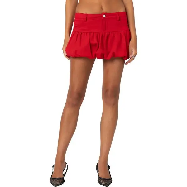 EDIKTED Bubble Denim Miniskirt