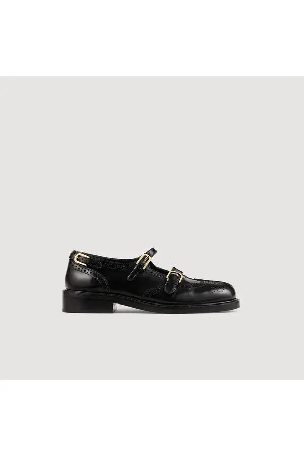 Sandro Multi-buckle Mary Jane Loafers - Black