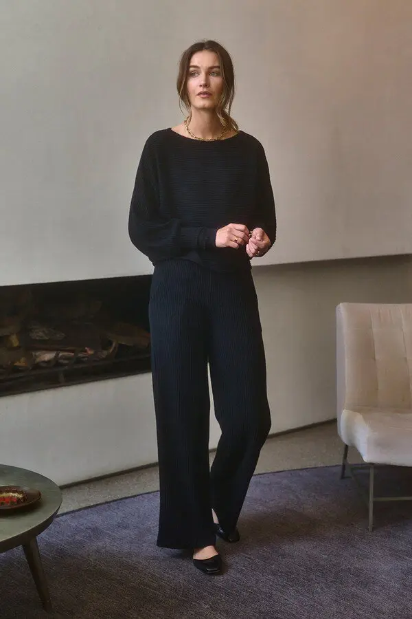 Velvet By Graham & Spencer Colleen Ribbed Pants - Black