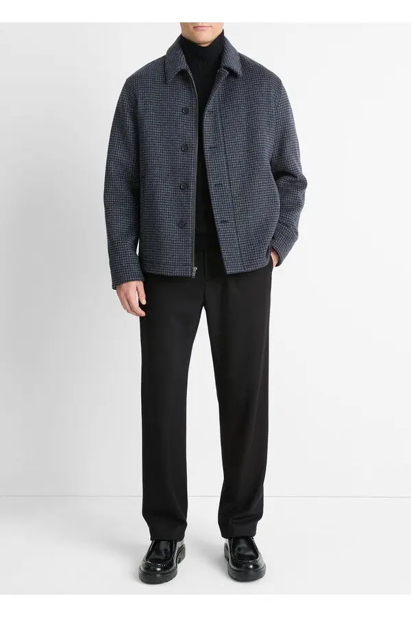 Vince Houndstooth Wool-blend Deck Jacket