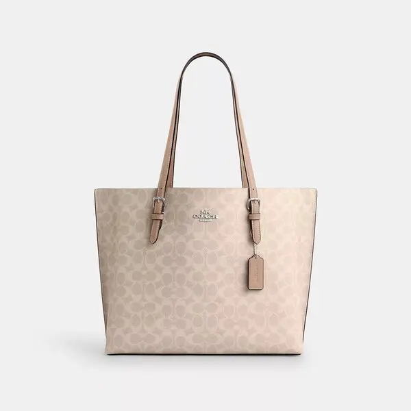 Buy COACH OUTLET Mollie Tote Bag In Signature Canvas - Beige At 55% Off ...