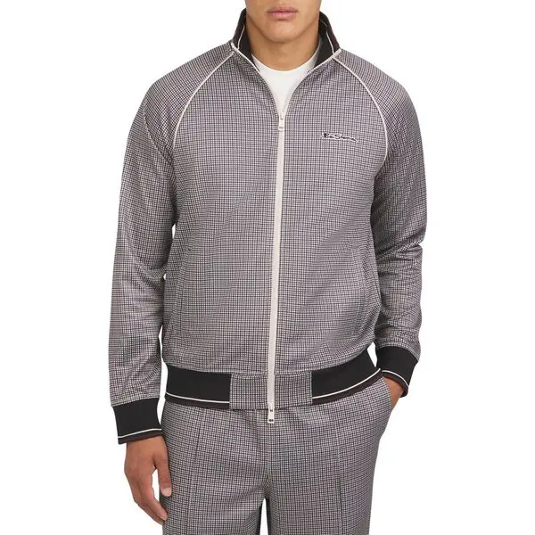 Ben Sherman Houndstooth Tricot Track Jacket