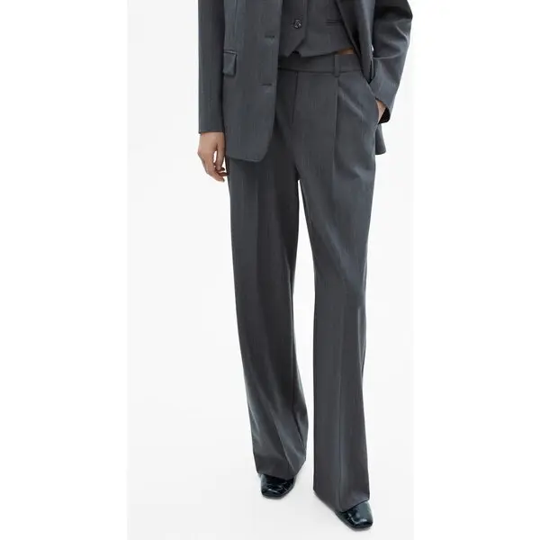 Mango Pinstripe Wide-leg Trousers