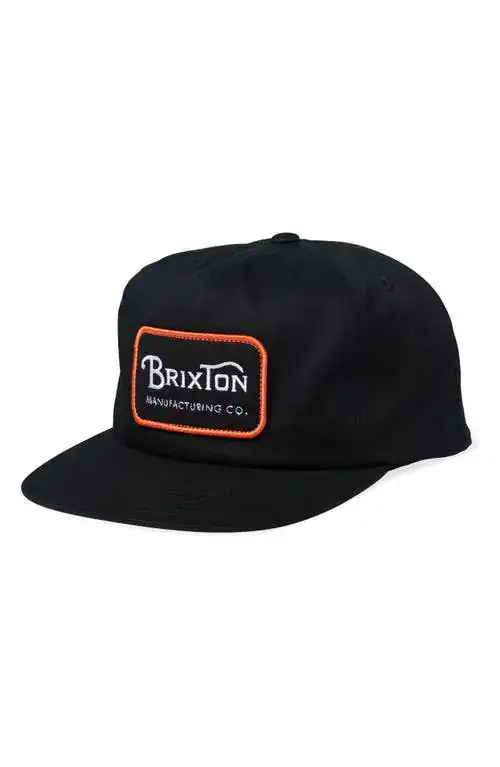 Brixton Grade Hp Cotton Twill Baseball Cap - Black/ Orange/ White ...
