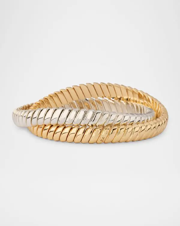 ROXANNE ASSOULIN Double Cobra Bracelet - Gold & Silver