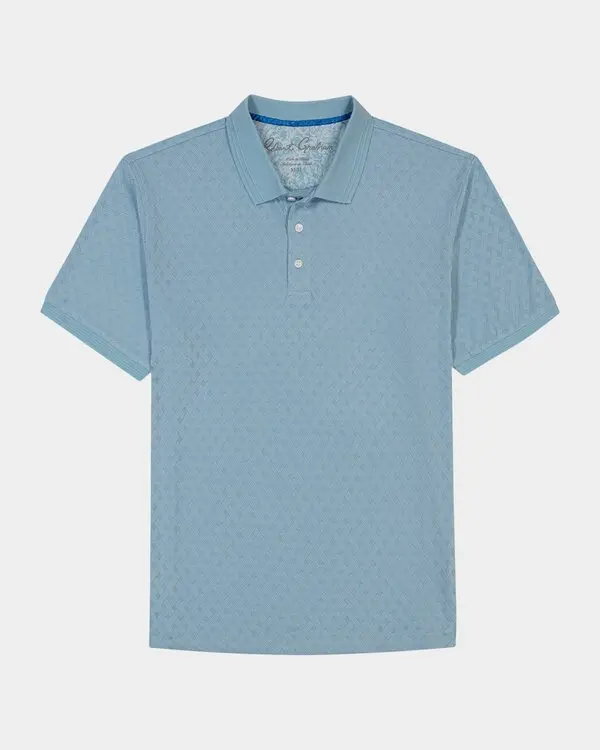 Robert Graham Elias 2 Knit Polo Shirt - Light Blue