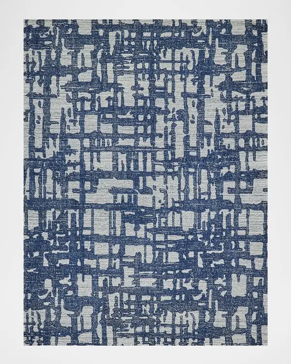 EXQUISITE RUGS Aspen Hand-tufted Rug - Navy/natural Gray