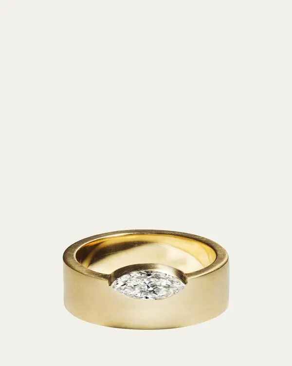 AARYAH 18k Diamond Aankh Ring - Yellow Gold