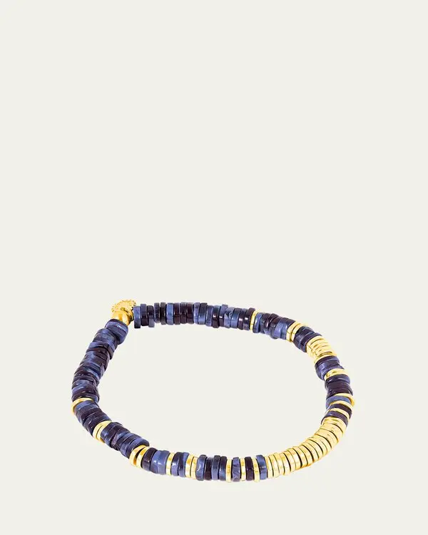 Tateossian Tiger's Eye Constellation Beaded Bracelet - Blue/yellow