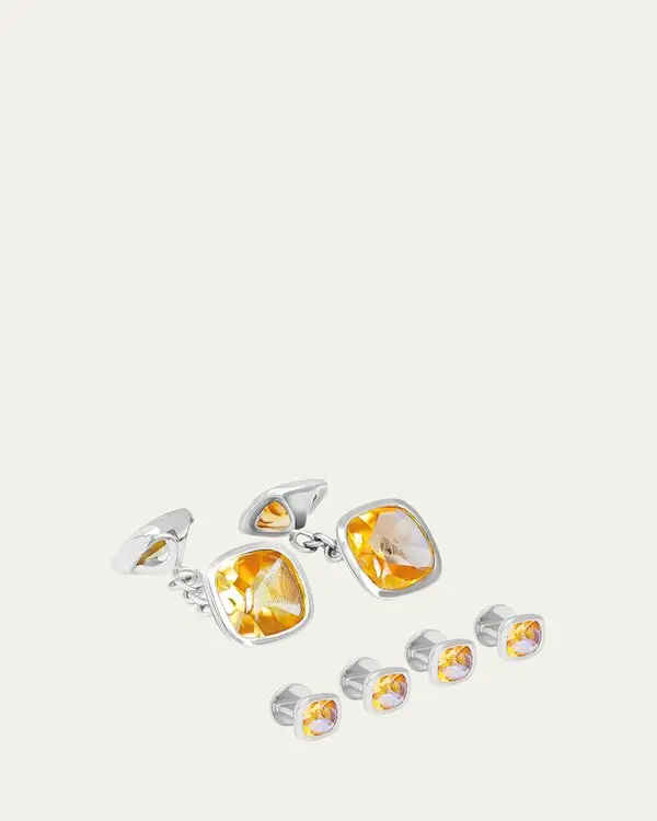 Tateossian Silver Cufflinks And Shirt Studs Set