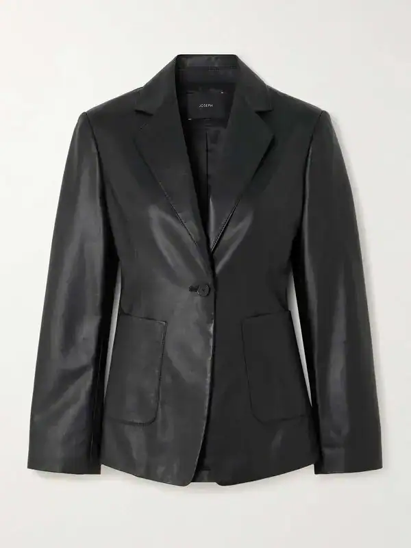 Joseph Glenview Leather Blazer In Black - 50% Off | Editorialist