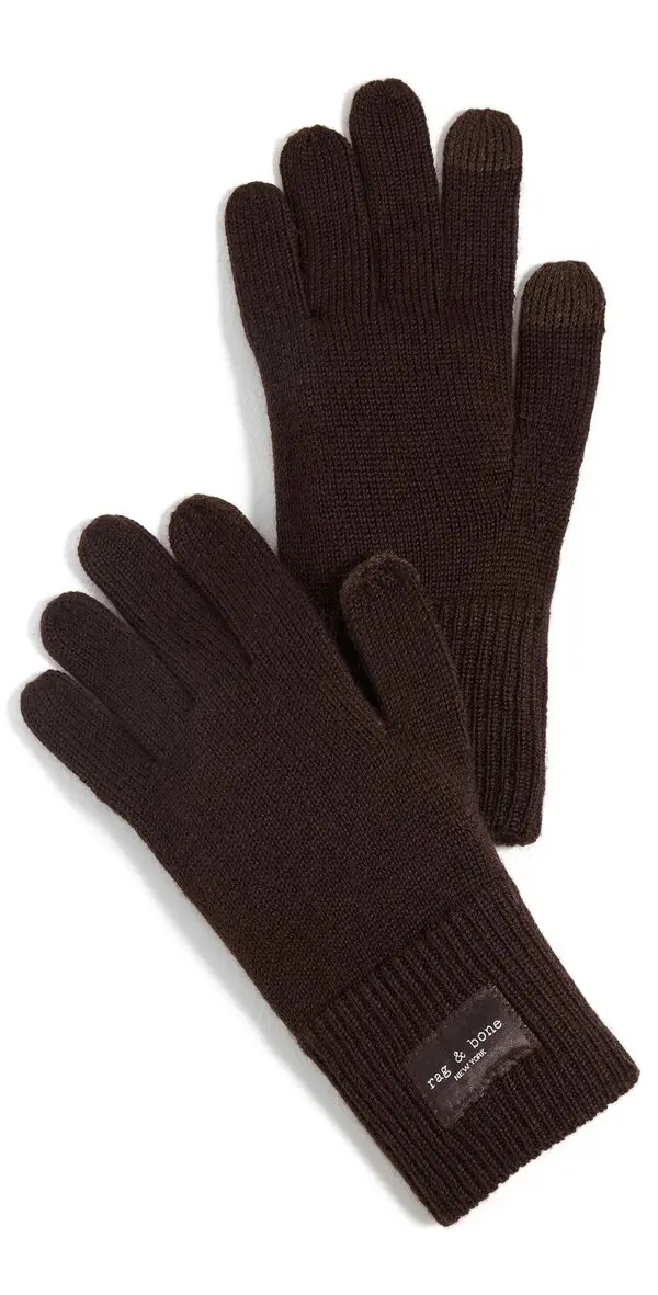 Rag & Bone Addison Gloves - Chocolate Brown