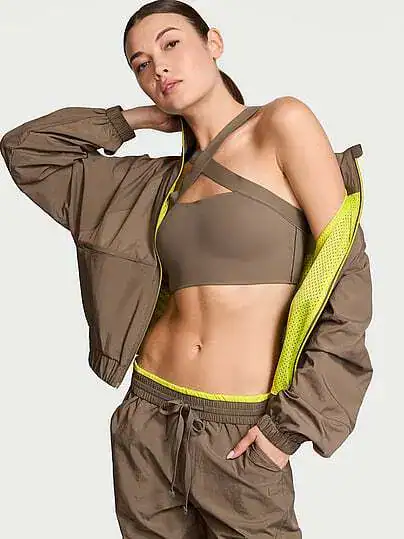 Victoria'S Secret Vsx Power Parachute Full-Zip Jacket In Green