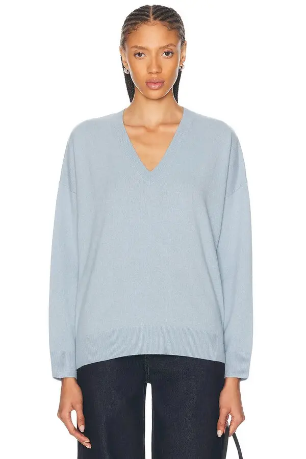 LESET Zoe V Neck Sweater - Azure