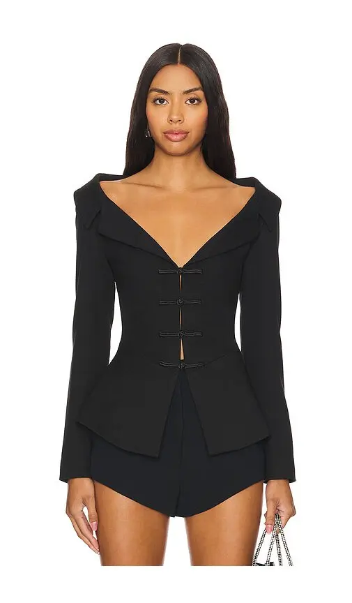 SAU LEE Nicola Top - Black