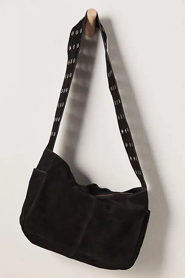 Free People Eva Eyelet Suede Sling Bag In Black - 65% Off  display picture 3