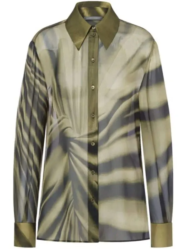 Alberta Ferretti Abstract-print Silk Shirt