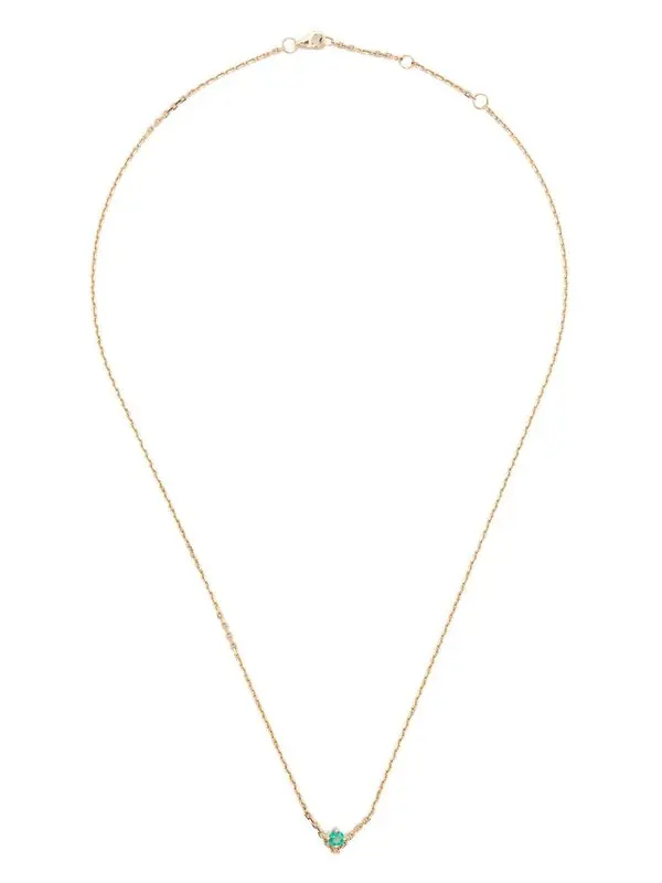 Yvonne Léon 18kt Yellow Emerald Solitaire Pendant Necklace - Gold