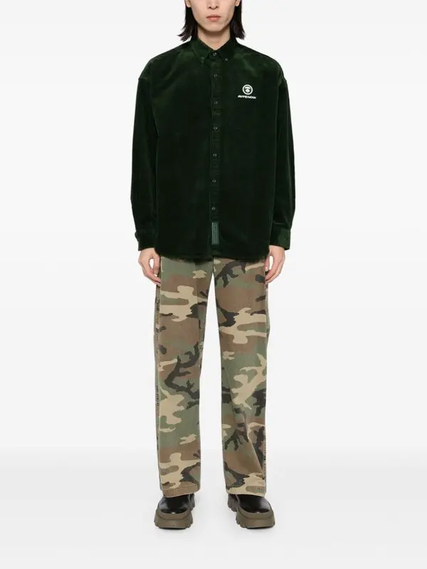 AAPE BY *A BATHING APE® Logo-patch Corduroy Shirt
