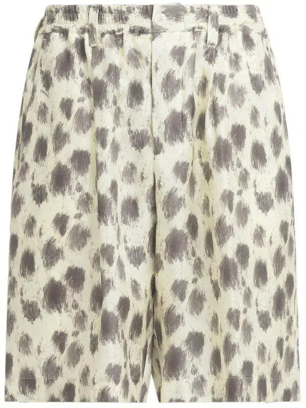 Marni Printed Silk Bermuda Shorts - Neutrals