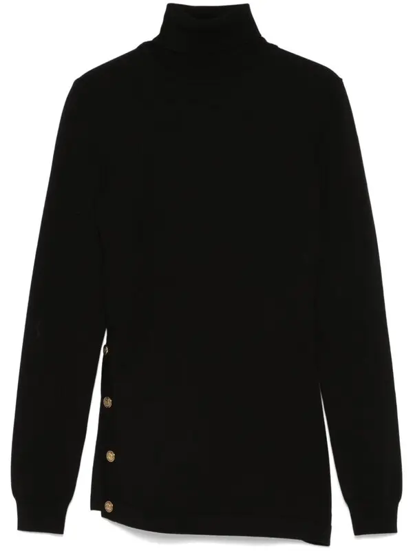 Elisabetta Franchi Roll-neck Fine Knit Sweater - Black