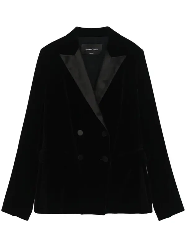 Fabiana Filippi Velvet Double-breasted Blazer
