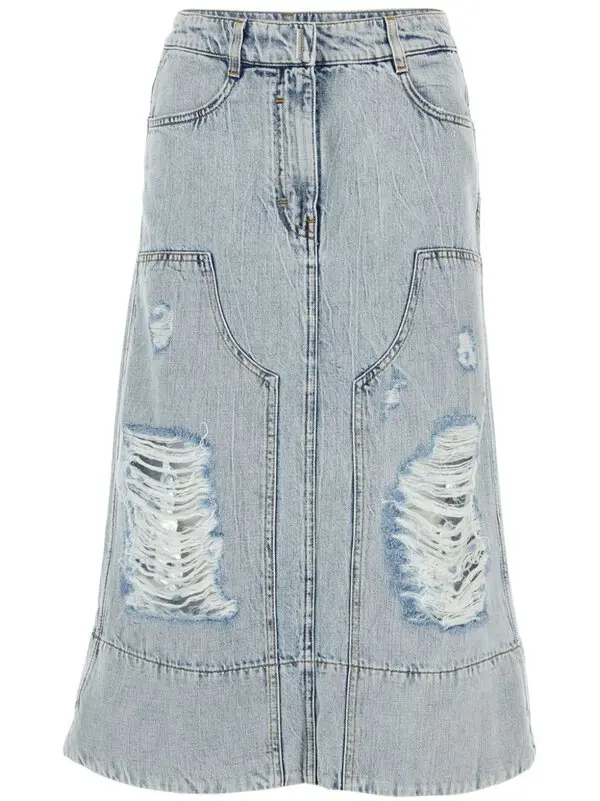 Givenchy Ripped Detailing Denim Skirt
