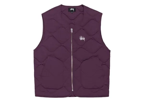 StüSsy Recycled Nylon Liner Vest - Plum | Editorialist